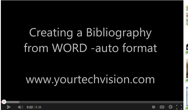 Creating a Bibliography using WORD – Paths to Literacy