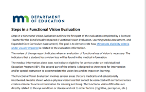 Functional Vision Assessments – Paths to Literacy