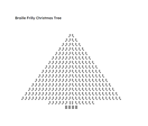 Braille Drawing of a Frilly Christmas Tree – Paths to Literacy